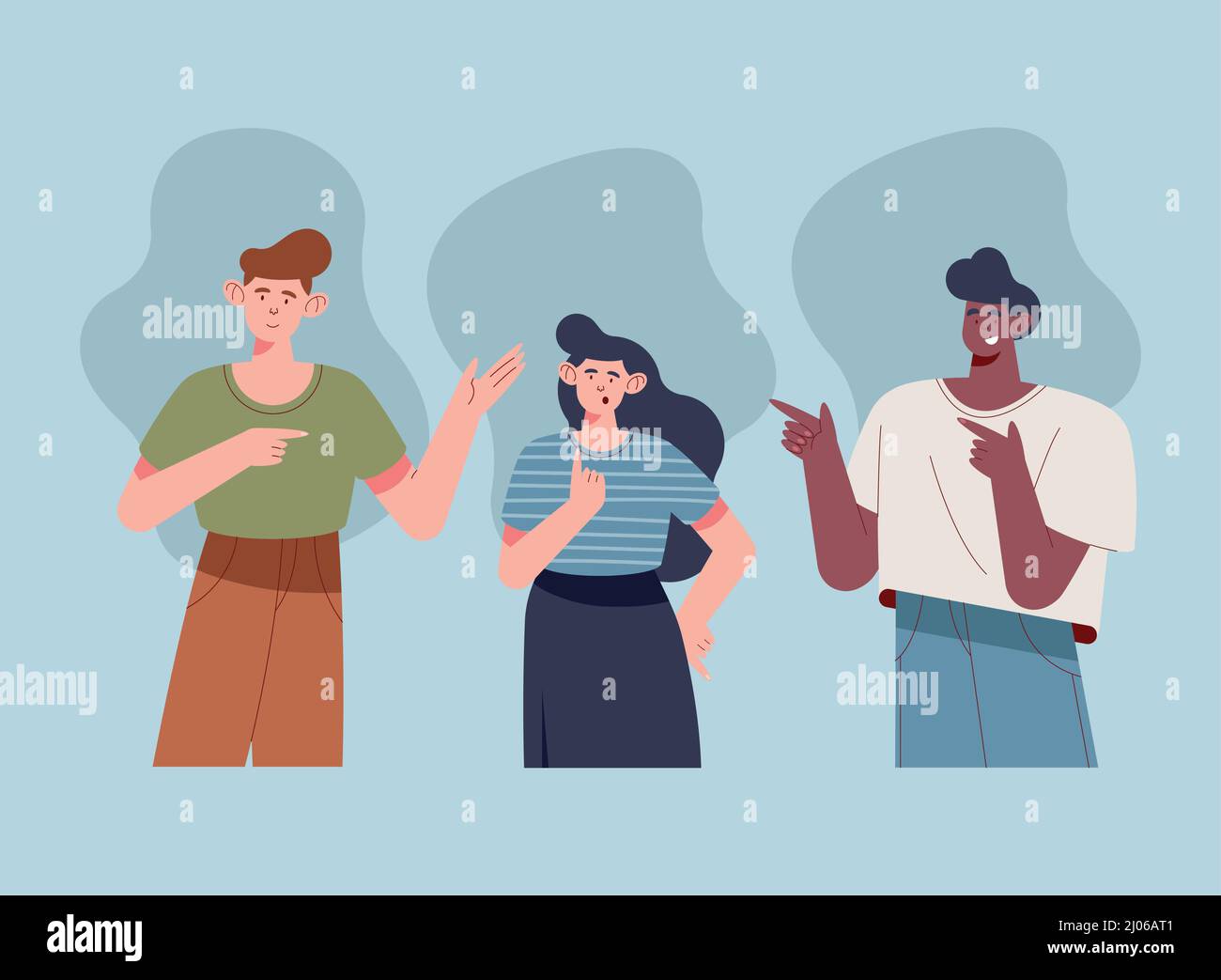 three persons finger point characters Stock Vector Image & Art - Alamy