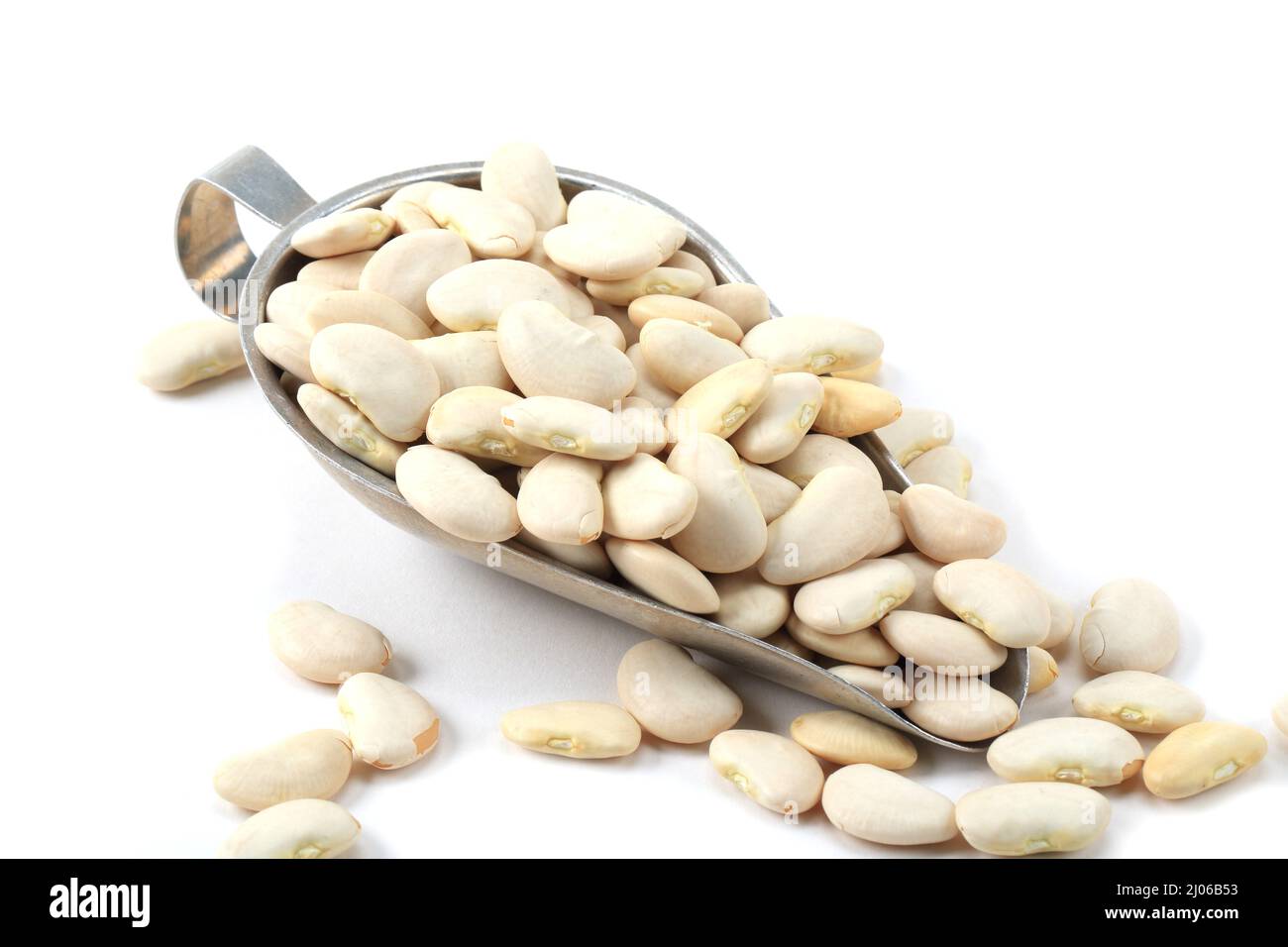 Lima beans on white background Stock Photo - Alamy