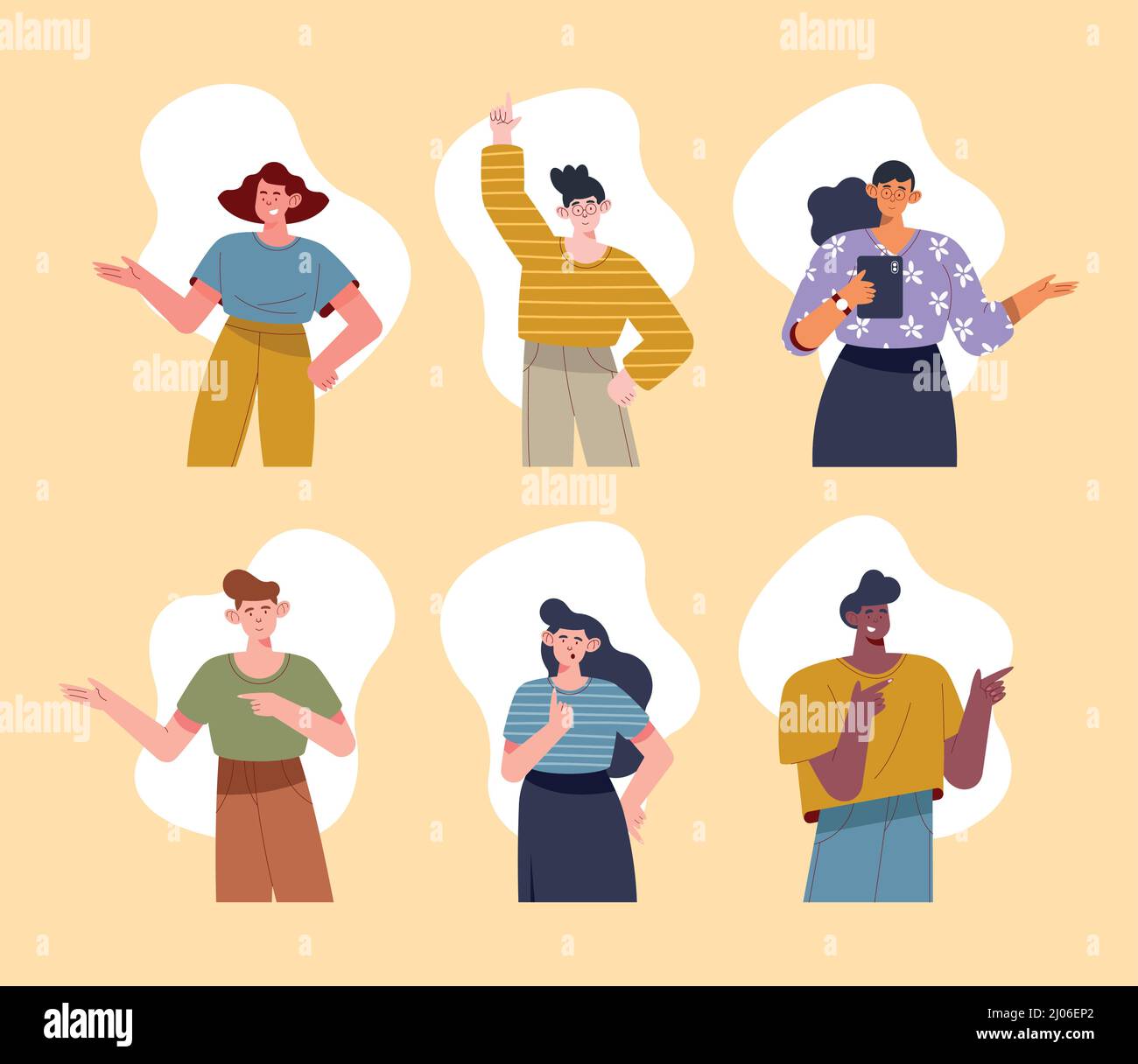 six persons finger point characters Stock Vector Image & Art - Alamy