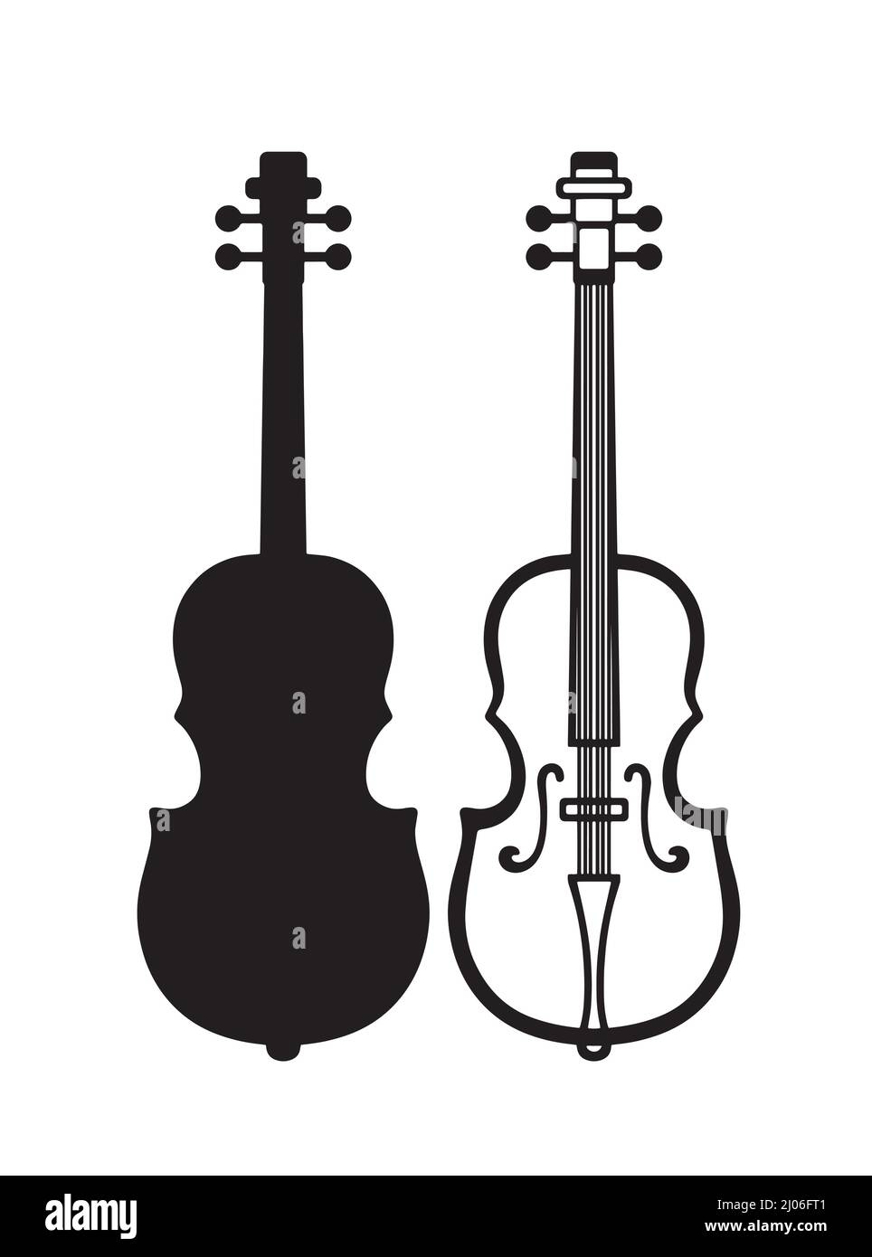 Viola Silhouette Cut Out Stock Images & Pictures - Alamy