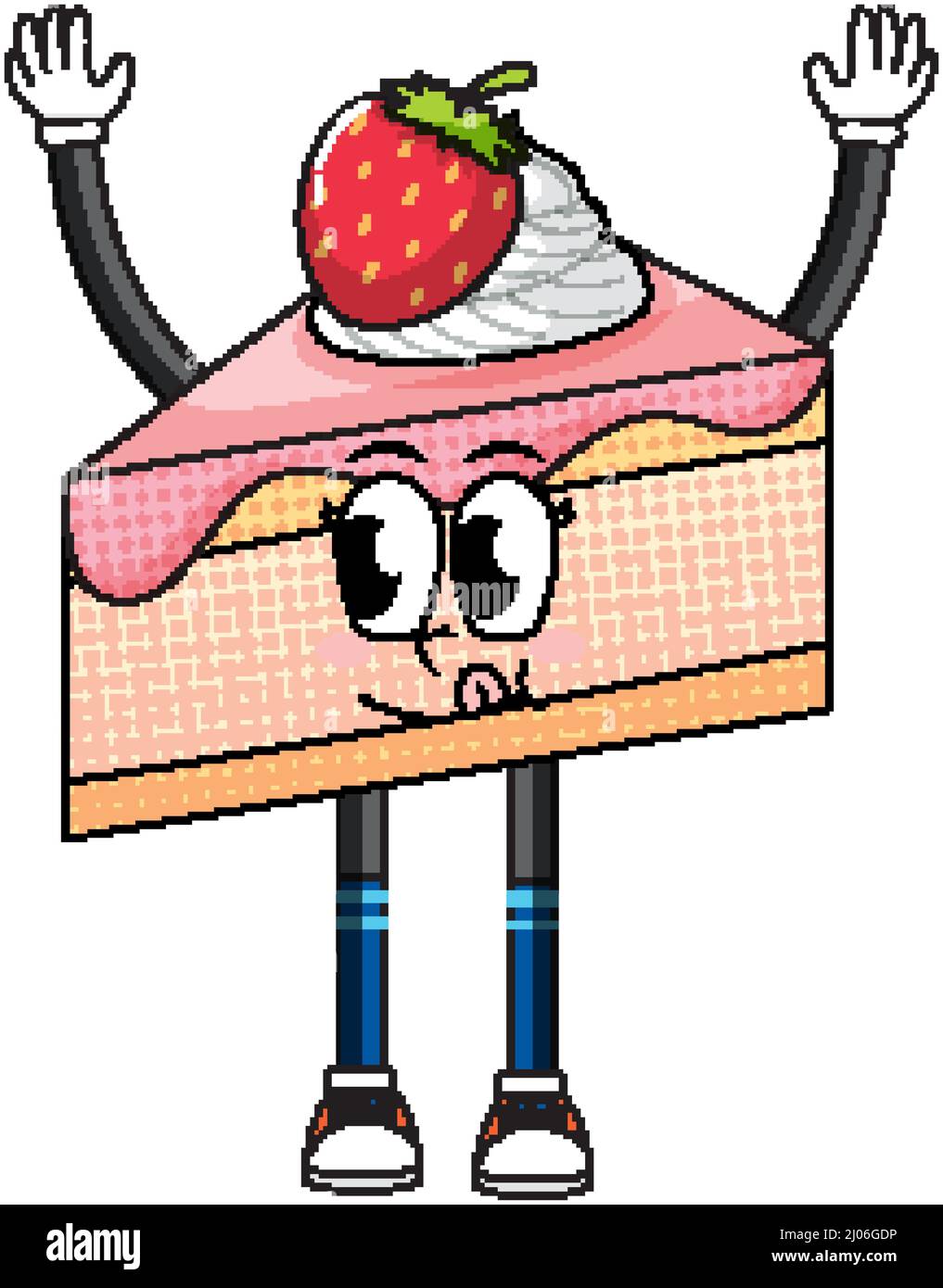 A cake cartoon character on white background illustration Stock Vector ...