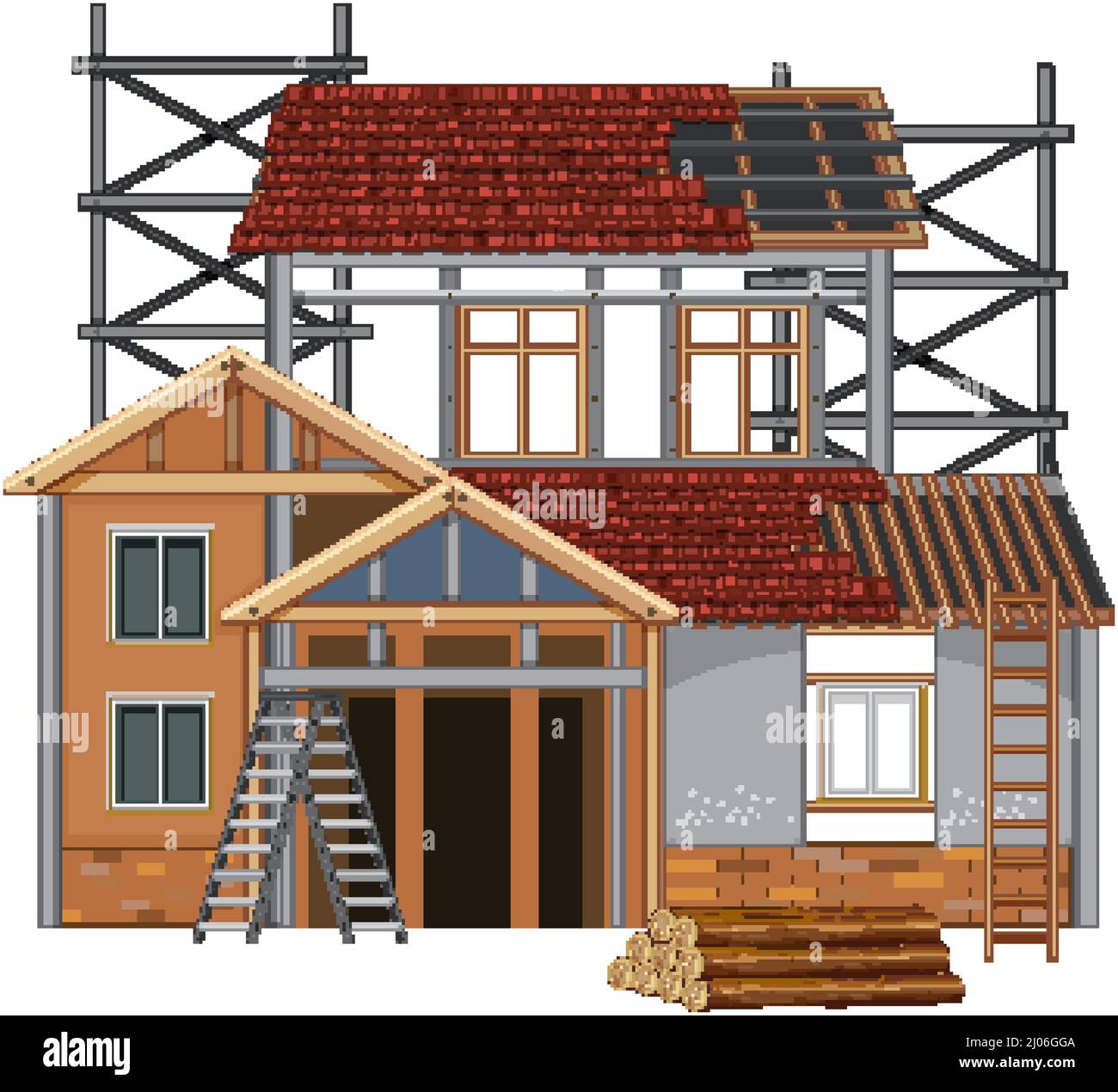House construction site concept illustration Stock Vector Image & Art ...