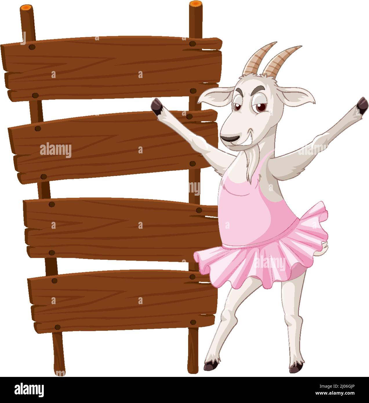 Isolated wooden signpost banner with goat illustration Stock Vector ...