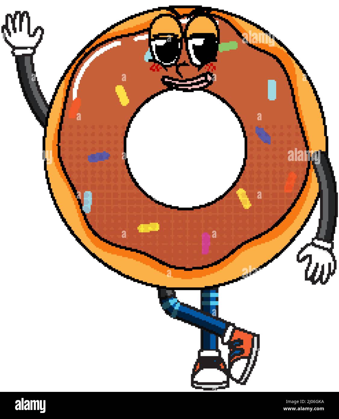 Donut cartoon character on white background illustration Stock Vector ...