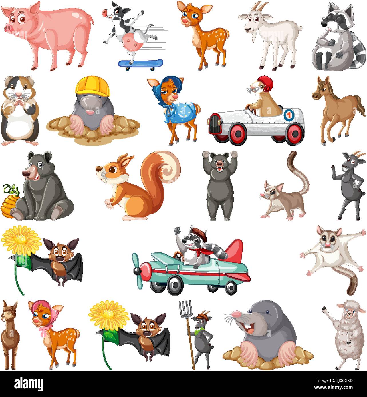 Set of different kids of animals illustration Stock Vector Image & Art ...