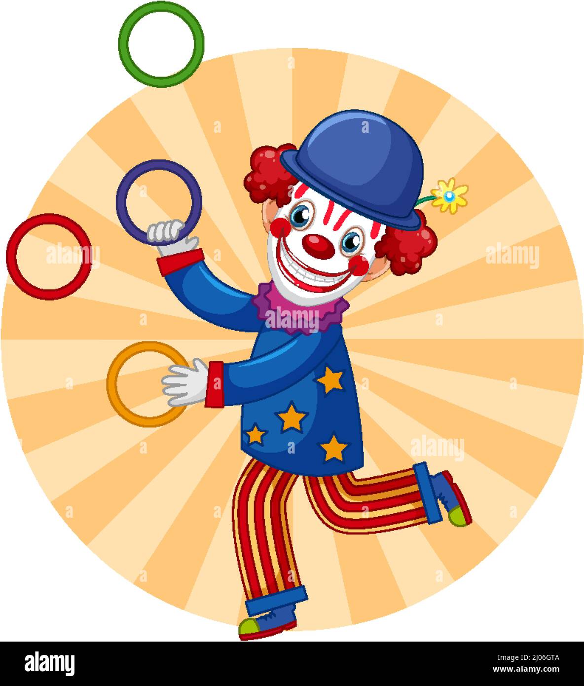 A clown cartoon colourful character illustration Stock Vector Image ...