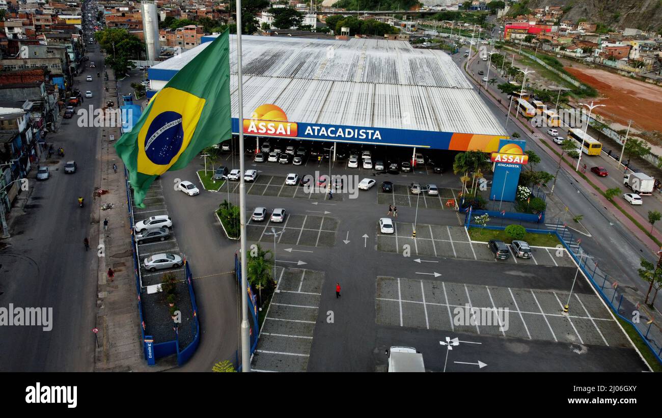 salvador, bahia, brazil - march 16, 2022: Aerial view of an Assai ...