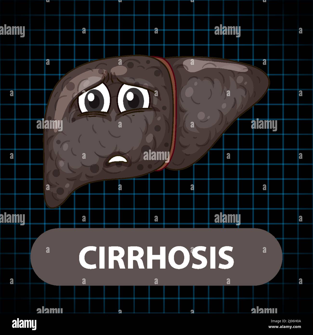 Cirrhosis liver cartoon character illustration Stock Vector Image & Art ...