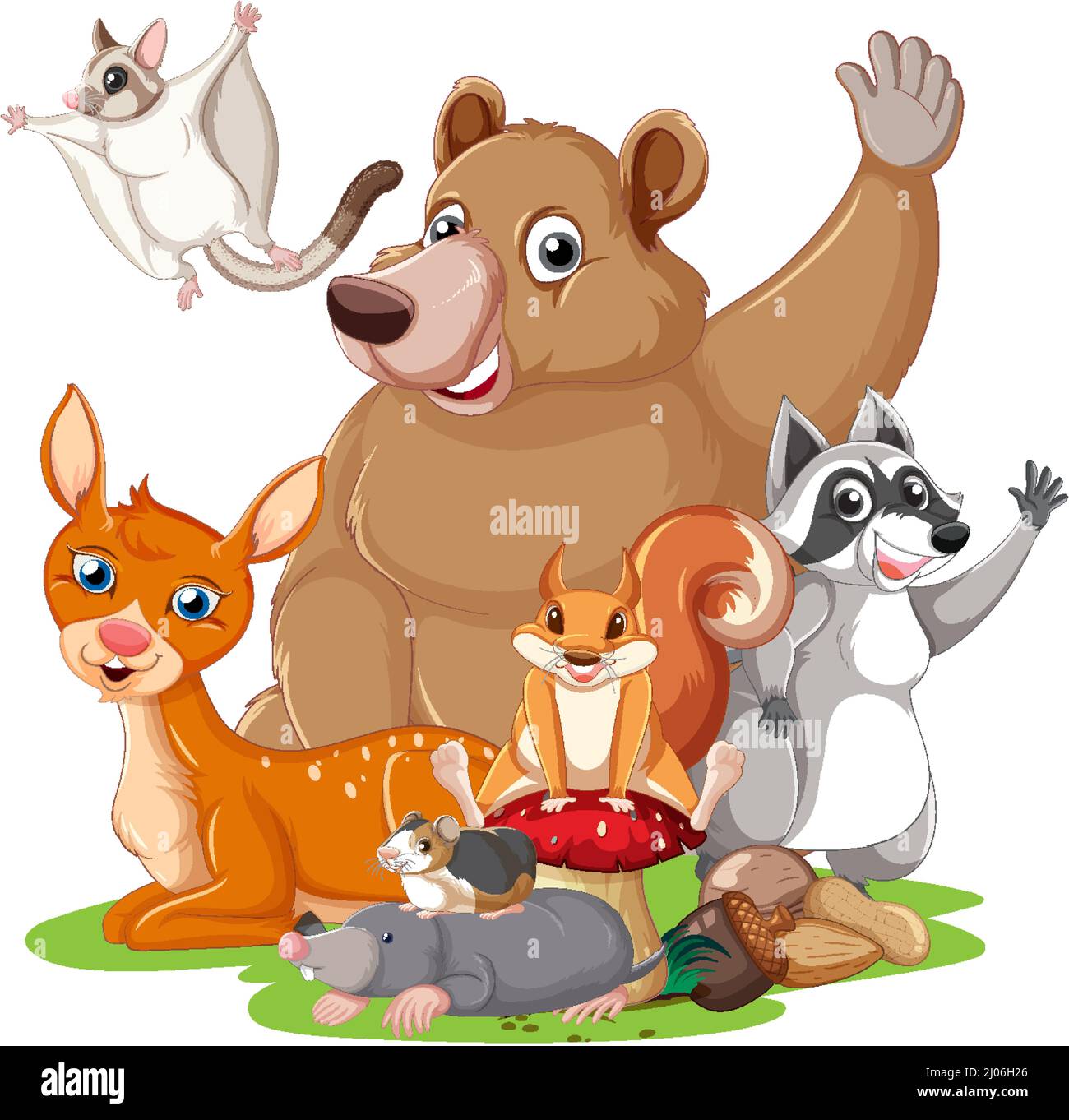 Many animals waving hands illustration Stock Vector Image & Art - Alamy