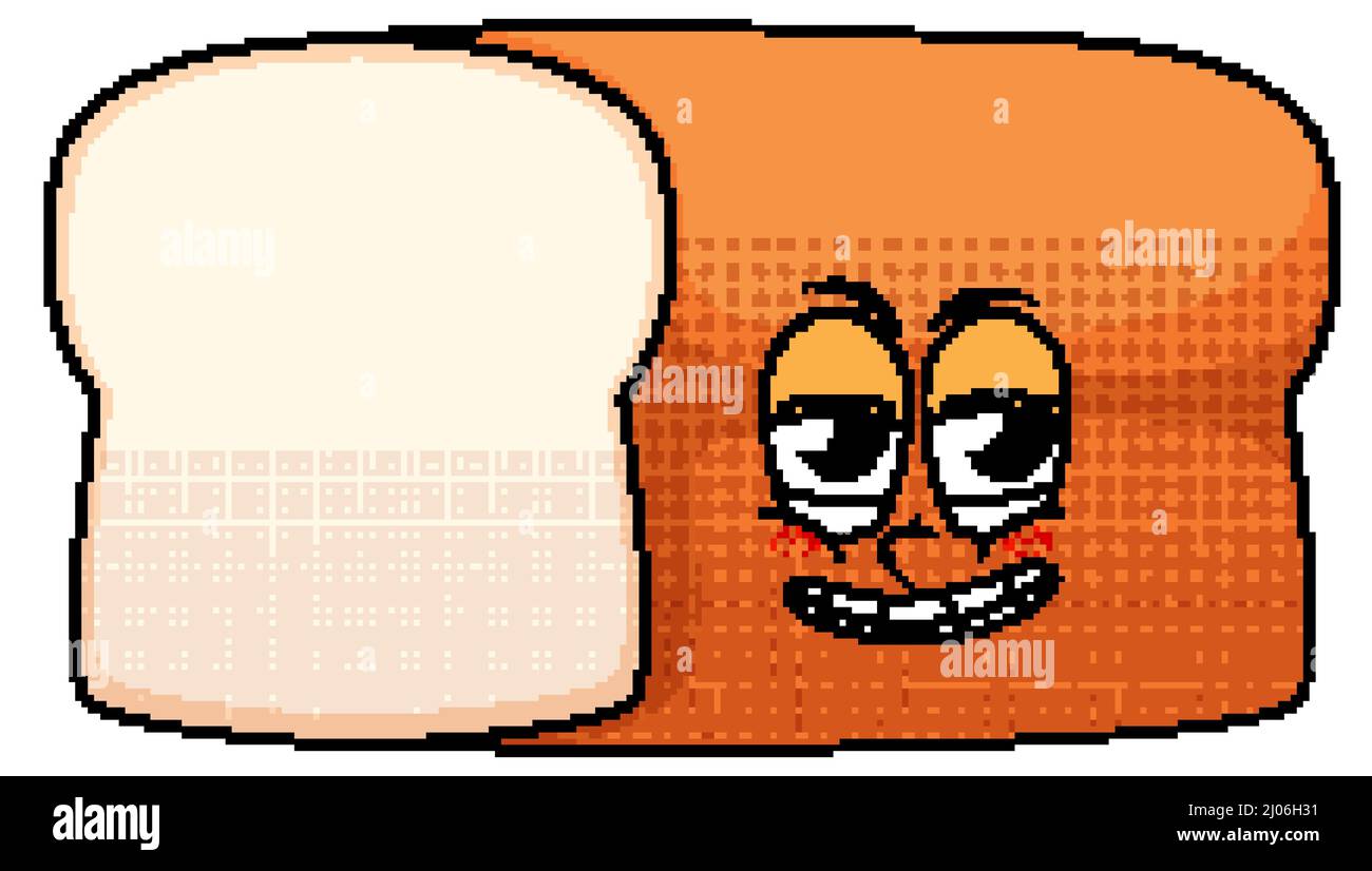 A bread cartoon character on white background illustration Stock Vector ...