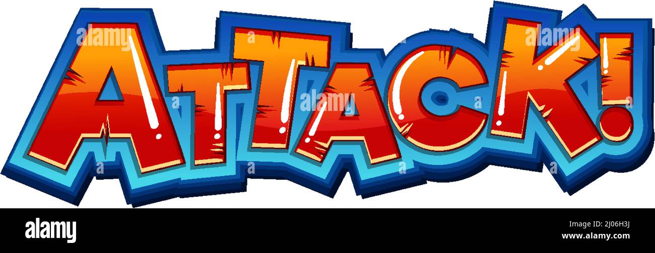 Gradient Attack word logo design illustration Stock Vector Image & Art ...