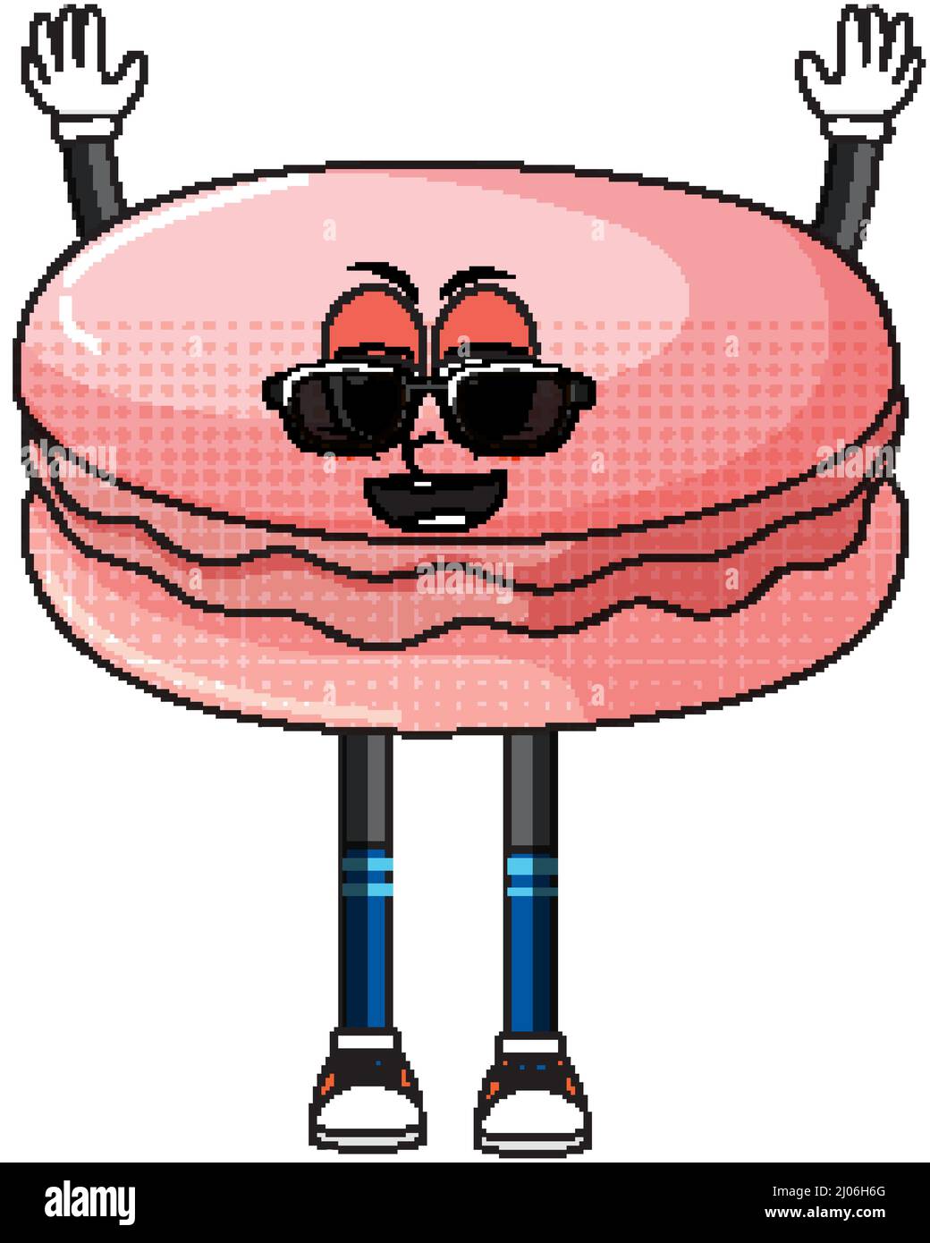 A macaron cartoon character on white background illustration Stock ...
