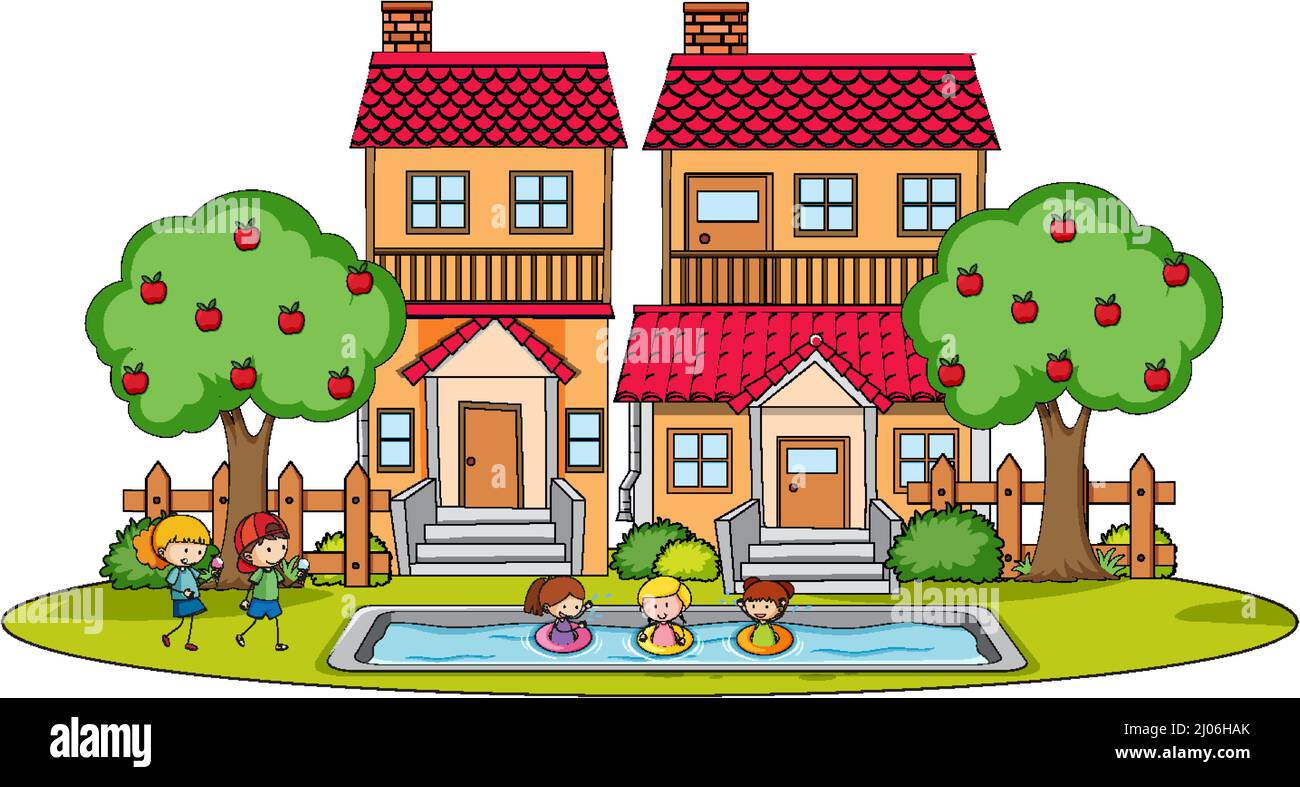 Doodle house cartoon design illustration Stock Vector Image & Art - Alamy