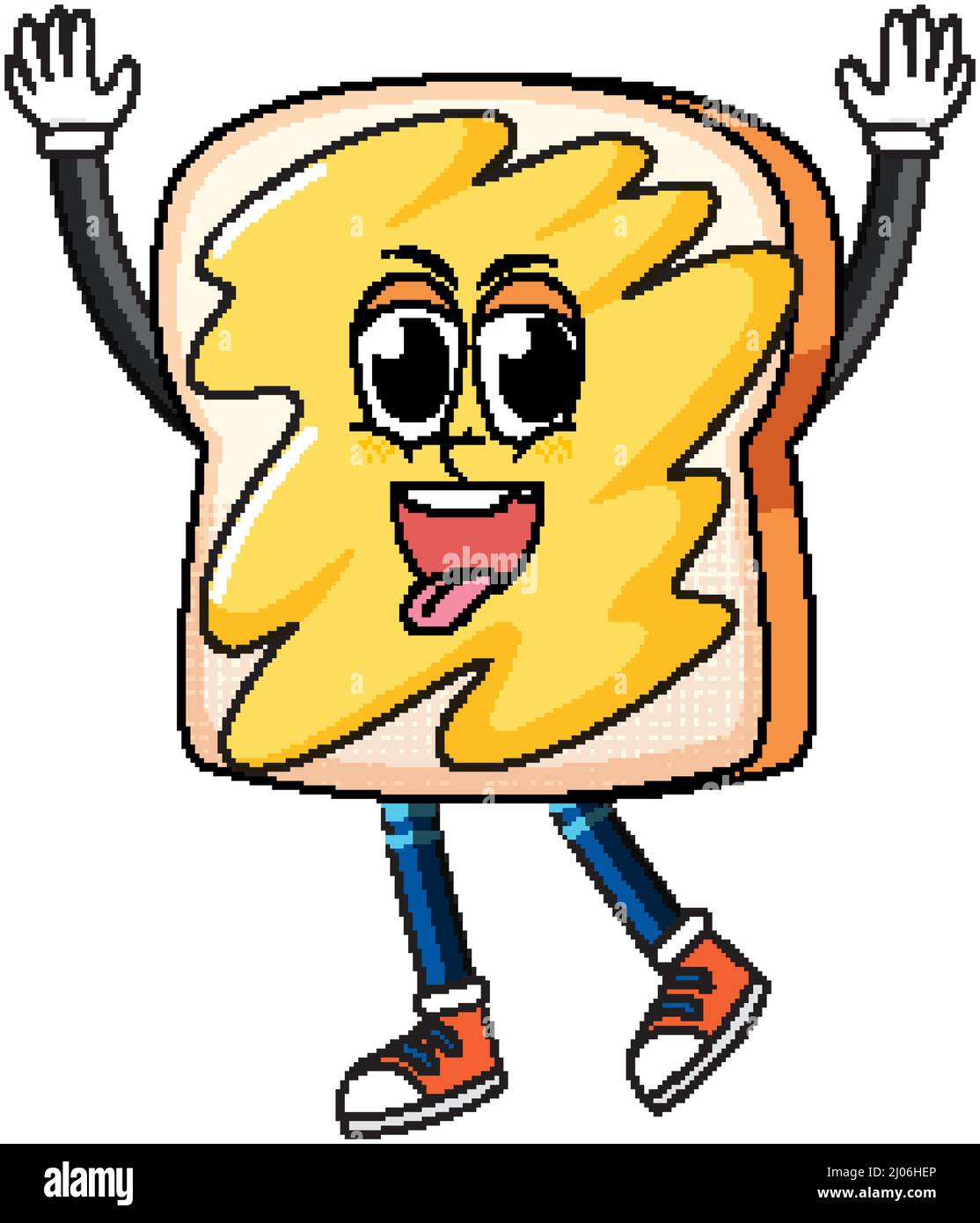 A bread cartoon character on white background illustration Stock Vector ...