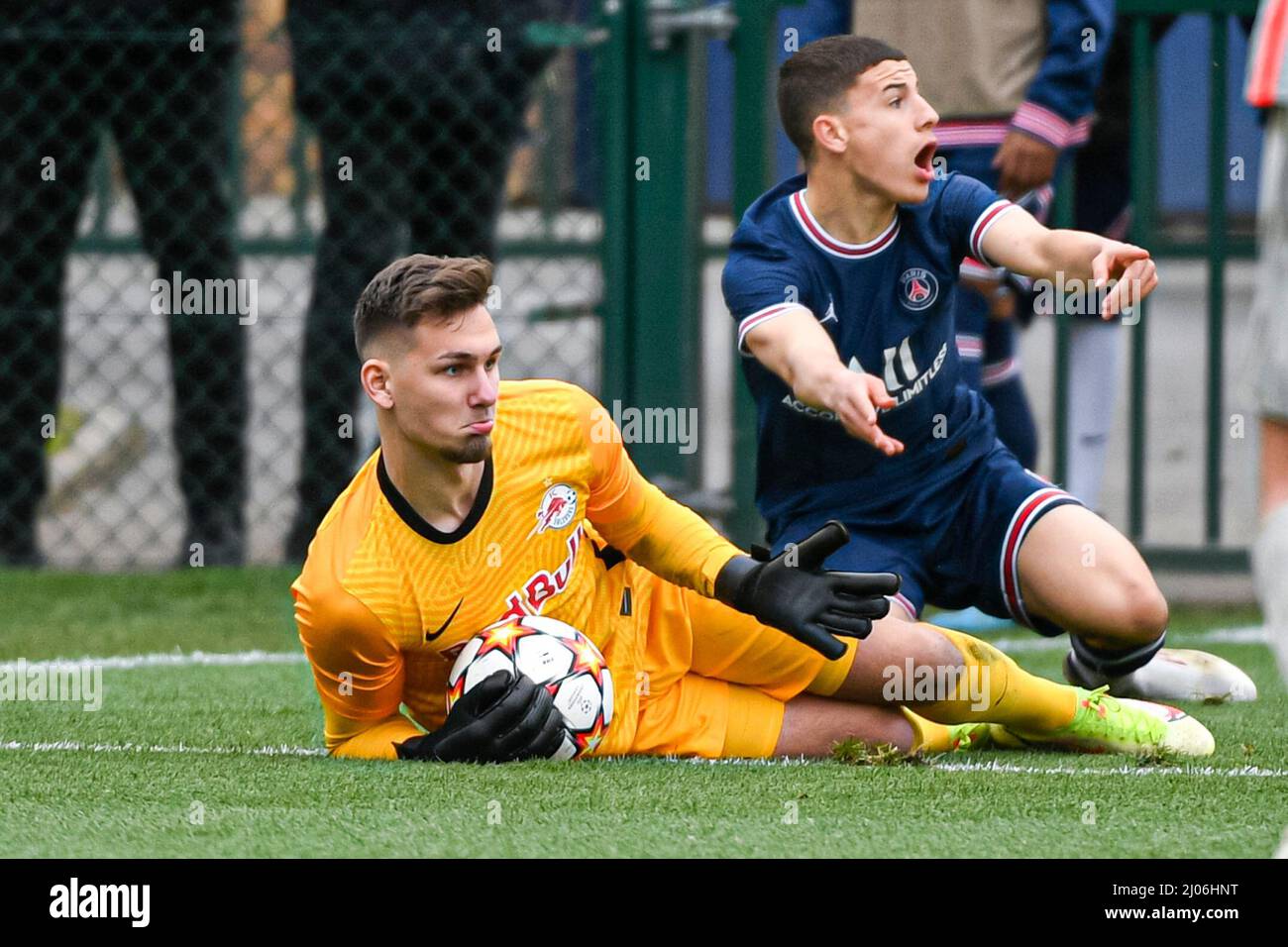 Adam Stejskal goalkeeper of RB Salzburg during the UEFA Youth League ...