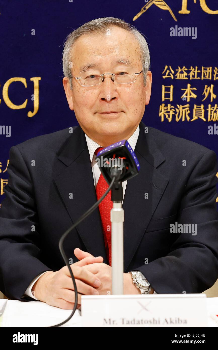 Tokyo, Japan. 17th Mar, 2022. Tadatoshi Akiba Former Mayor of Hiroshima ...