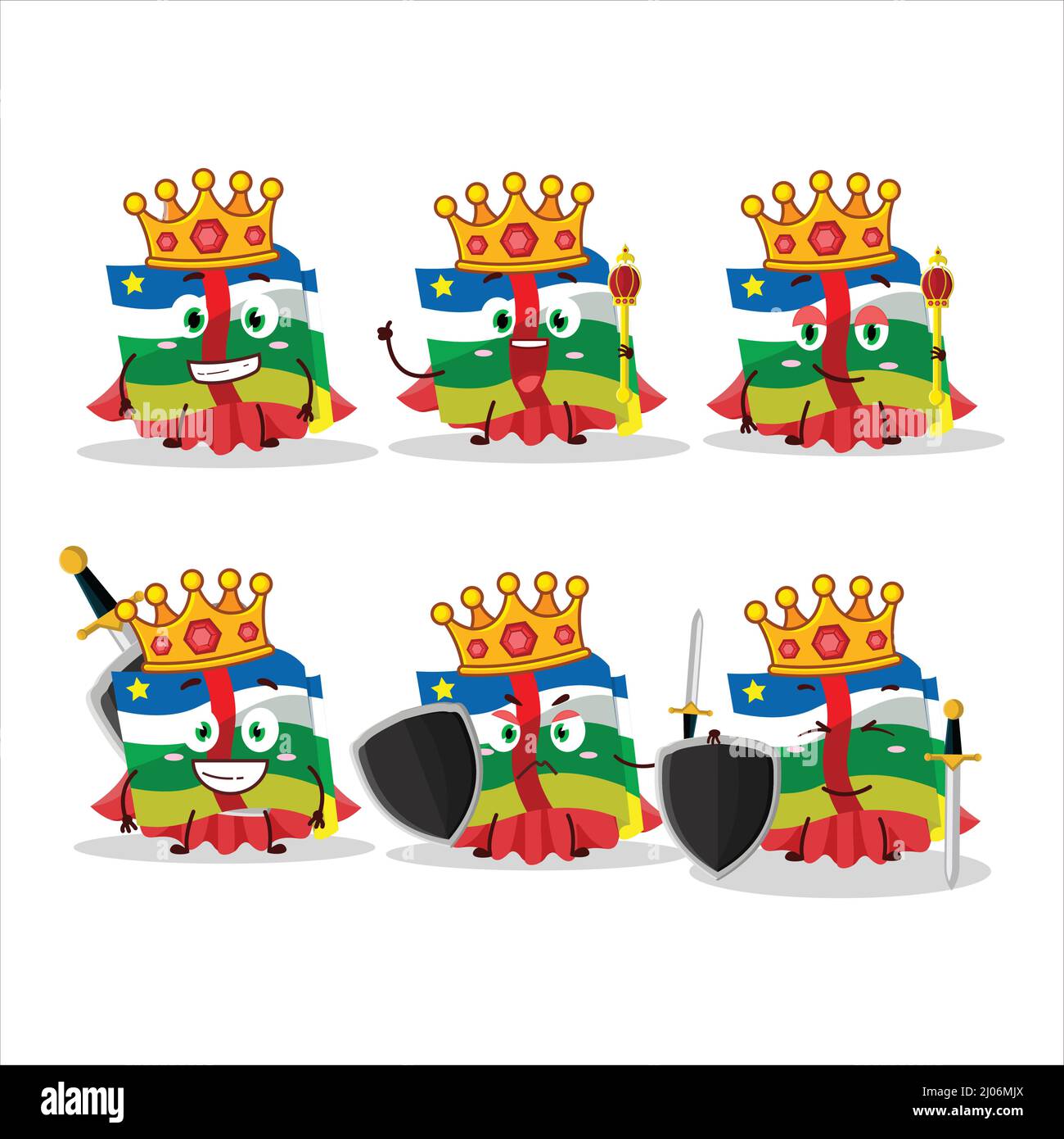 A Charismatic King african republic flag cartoon character wearing a ...