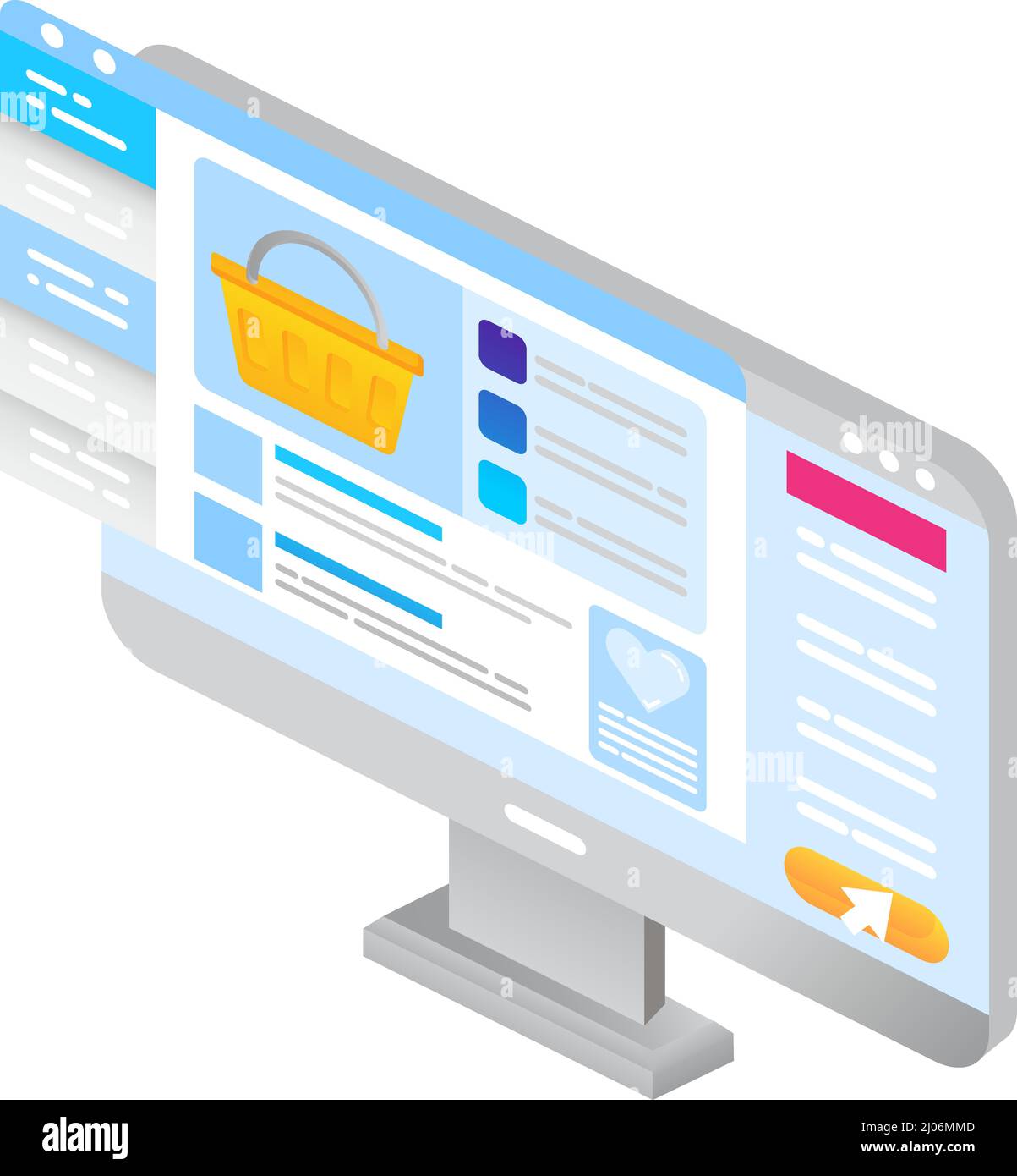 Shopping basket online store vector computer icon Stock Vector Image ...