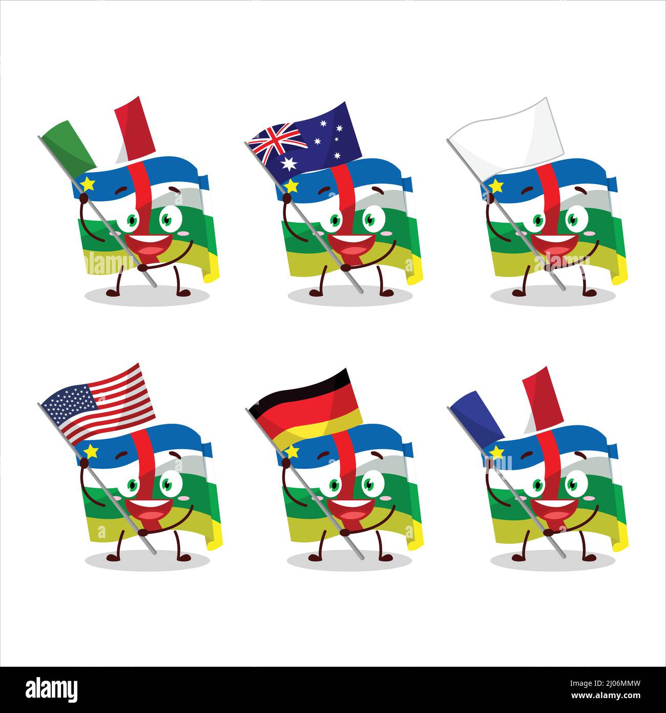 African republic flag cartoon character bring the flags of various ...