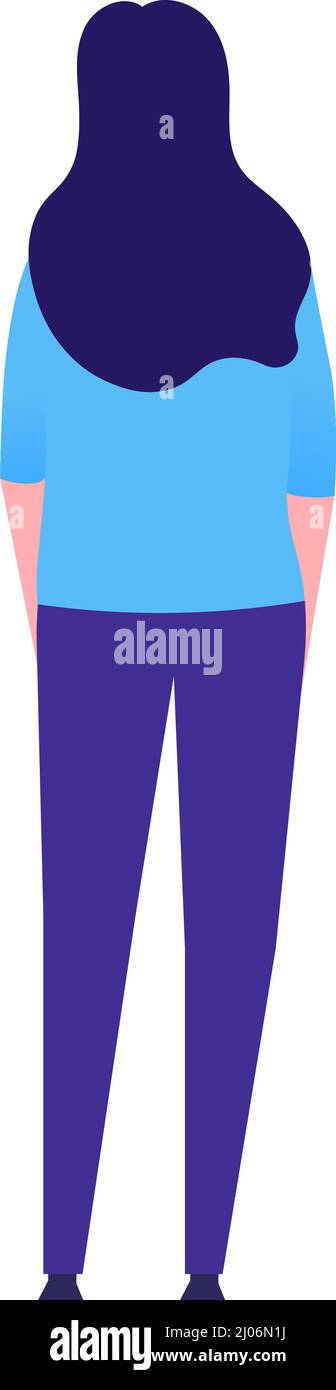 Woman backside back view vector icon isolated Stock Vector Image & Art ...