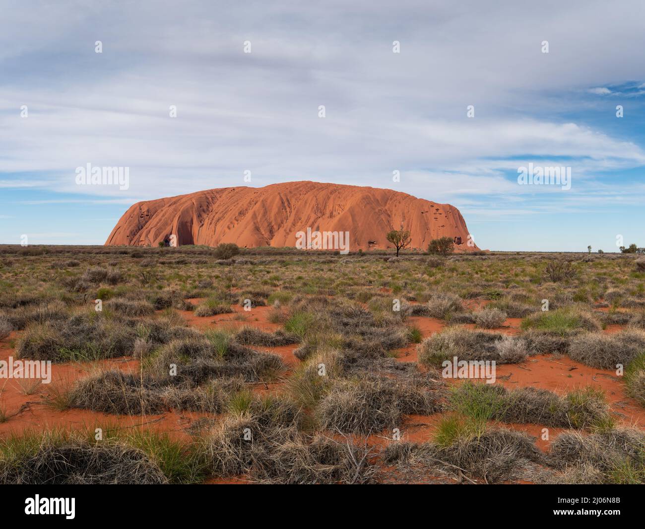 YULARA, AUSTRALIA - JUNE 7 2021: wide angle day shot of uluru in uluru ...