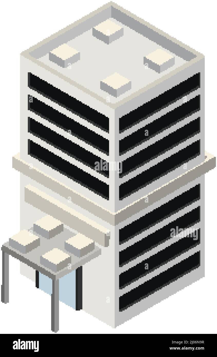 Isometric building on white background illustration Stock Vector Image ...
