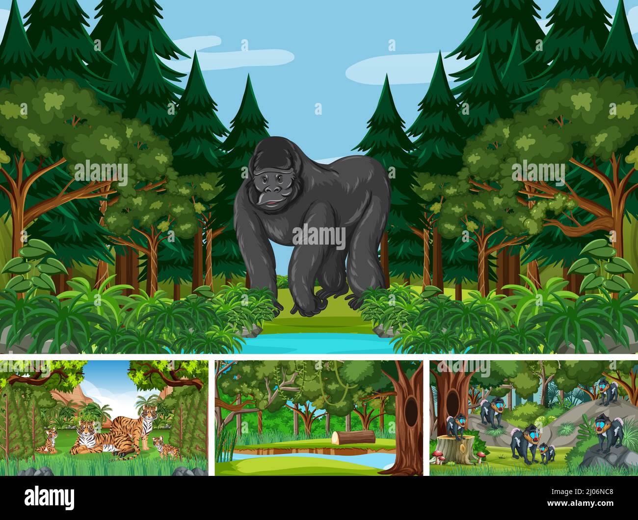 Mountain gorilla illustration hi-res stock photography and images - Alamy