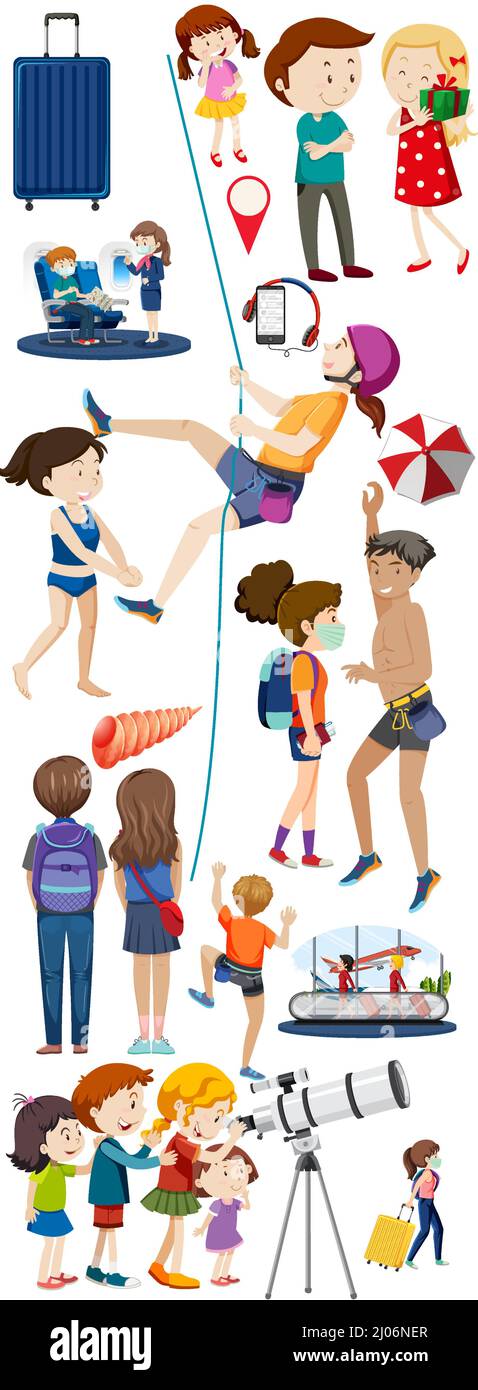 Set of different people cartoon character illustration Stock Vector ...