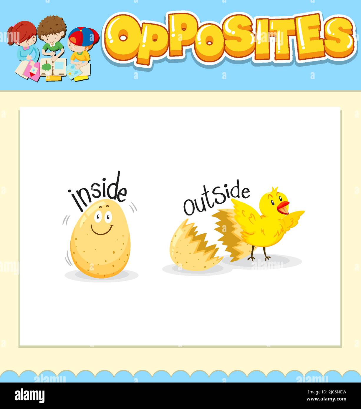 Opposite words for inside and outside illustration Stock Vector Image ...