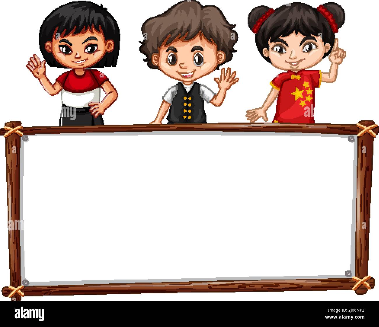 Board template with happy kids illustration Stock Vector Image & Art ...