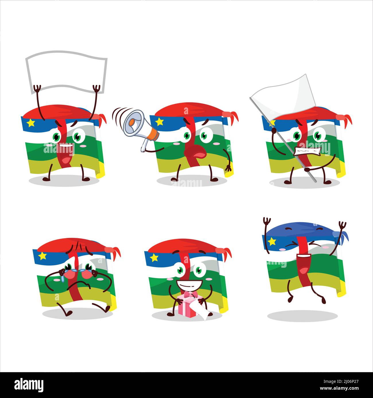 Mascot design style of african republic flag character as an attractive ...