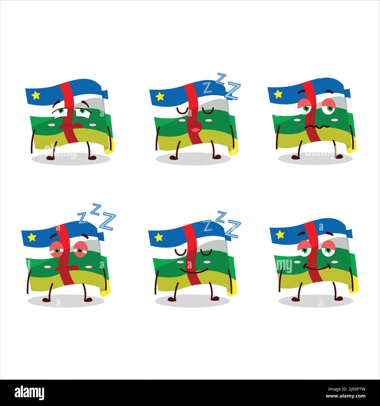 Cartoon character of african republic flag with sleepy expression ...