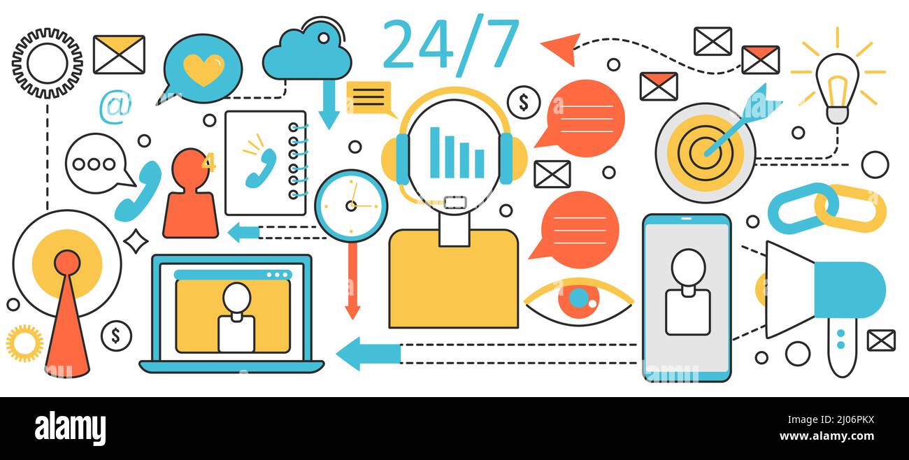 Contact us concept using email Stock Vector Images - Alamy