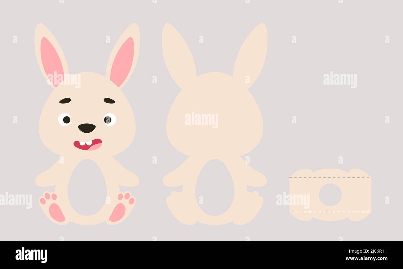 Cute easter bunny chocolate egg holder. Printable color scheme. Print ...