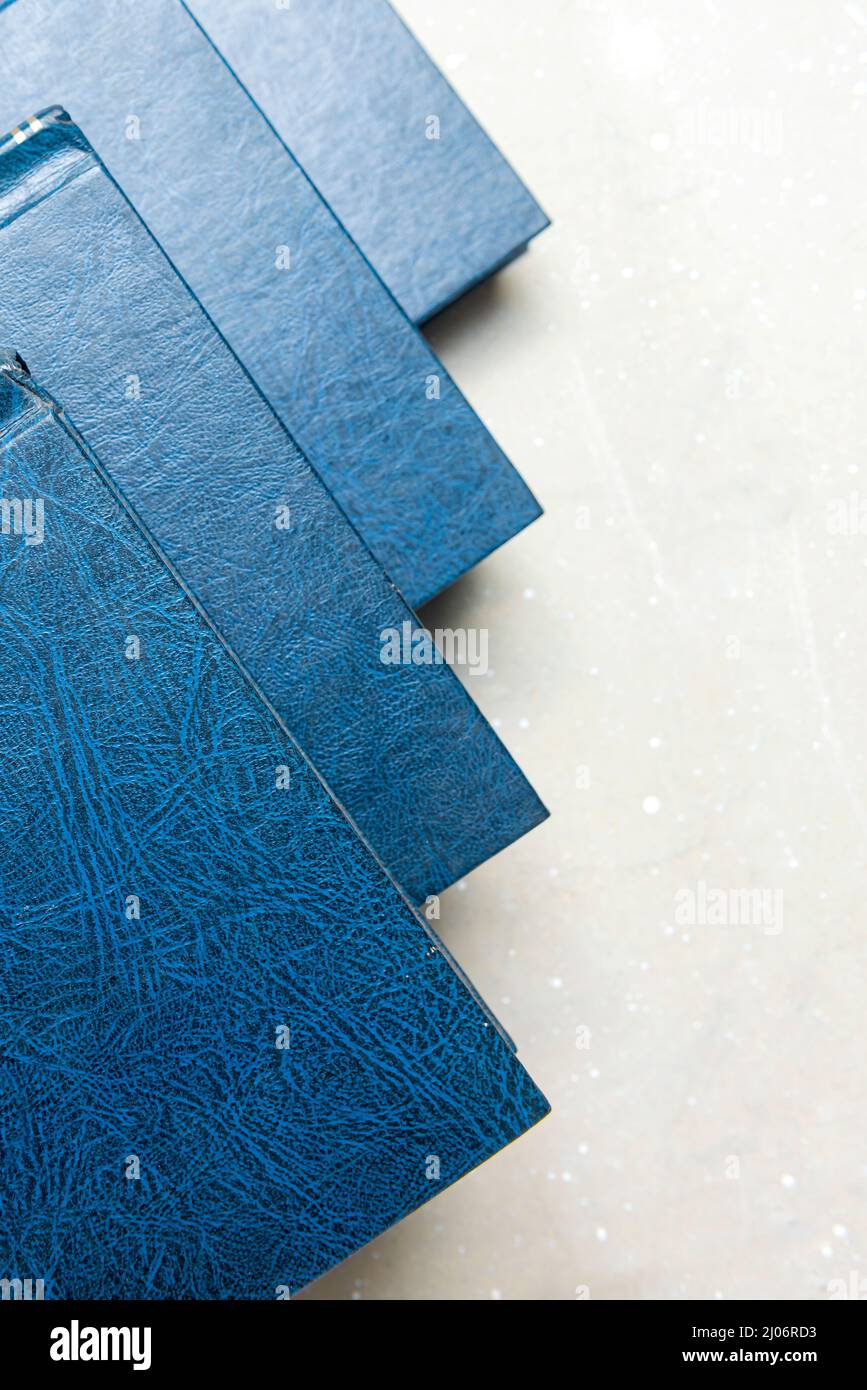 Stack of books on the desk Stock Photo - Alamy