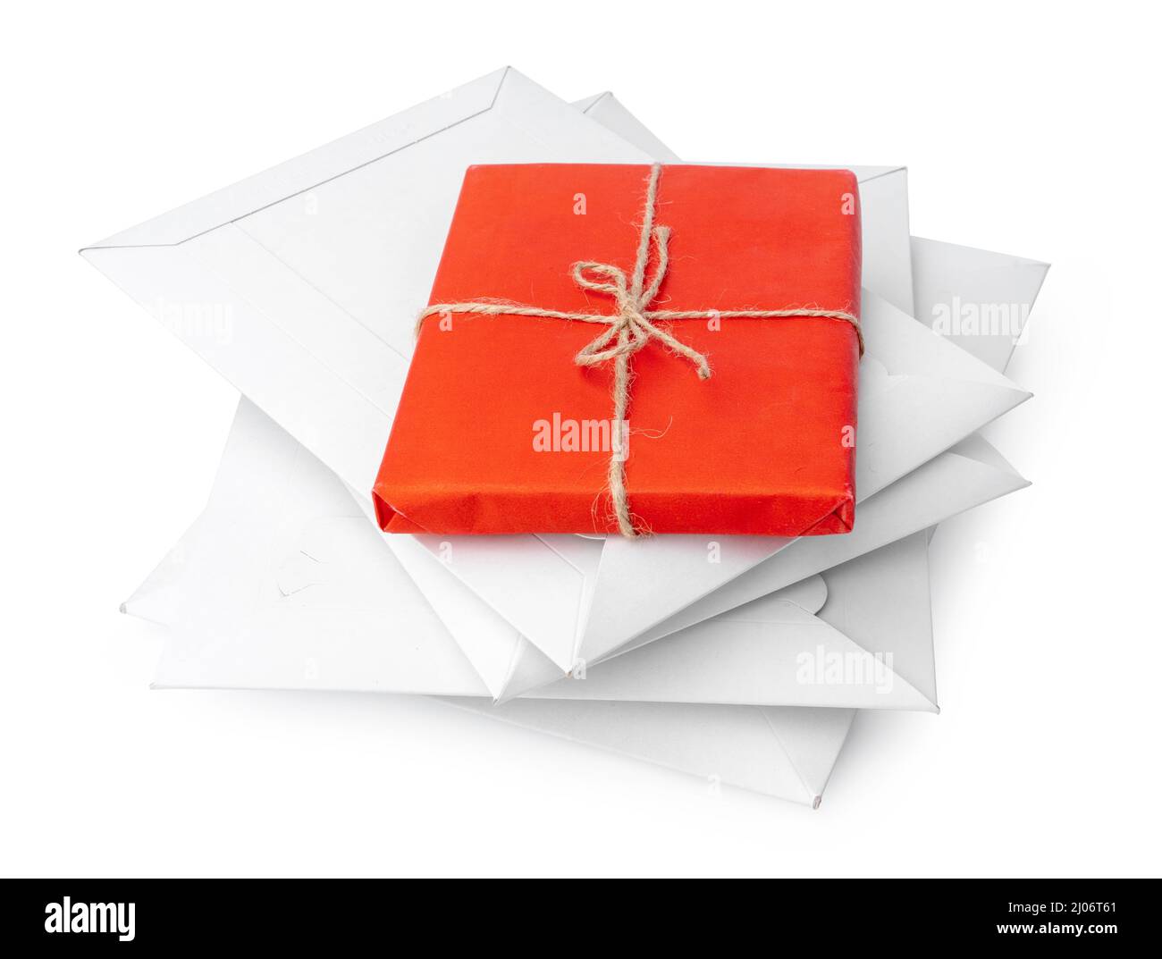 Stack of envelopes on white background Stock Photo - Alamy
