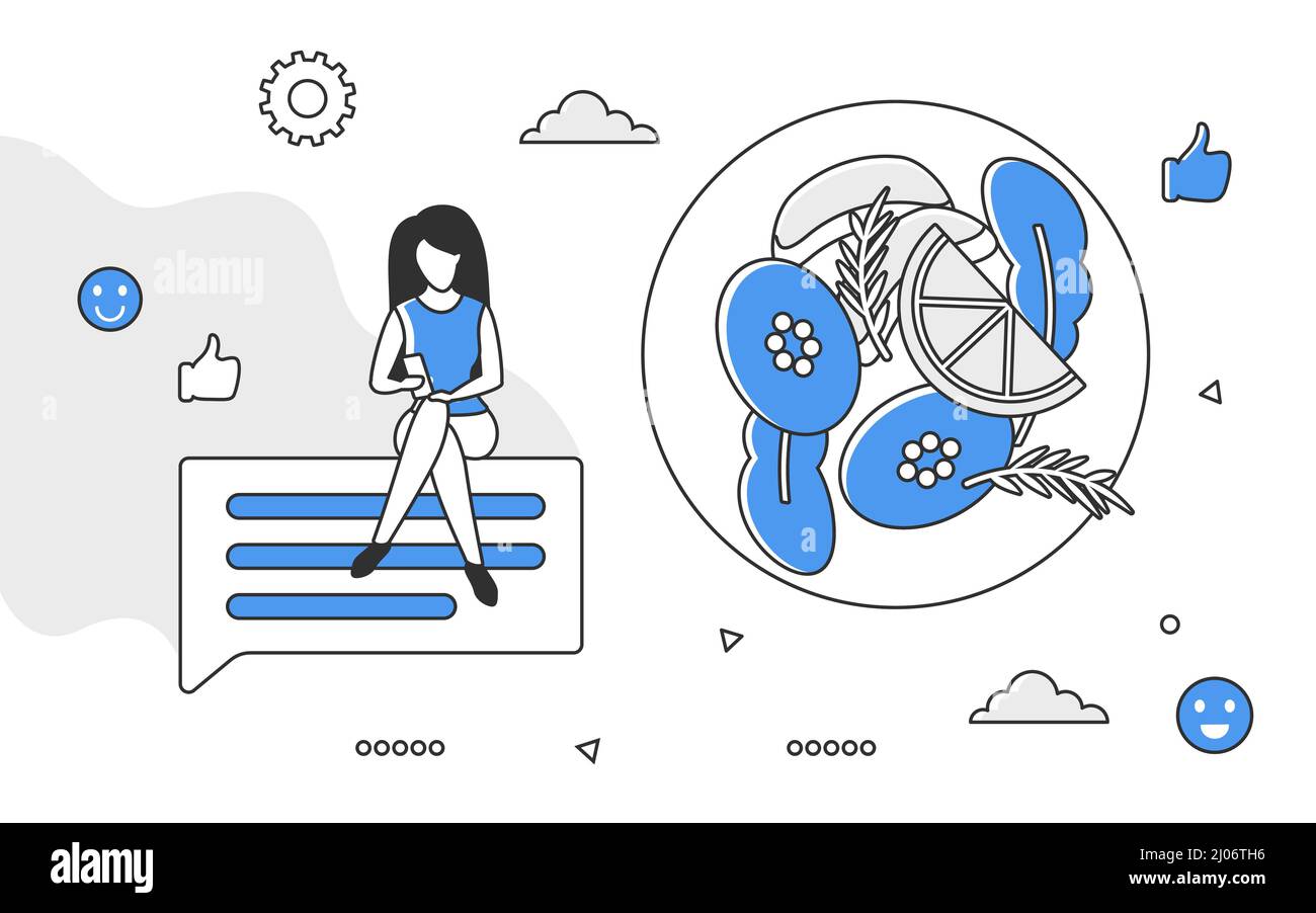 Natural food for healthy body state. Balanced nutritional diet program ...