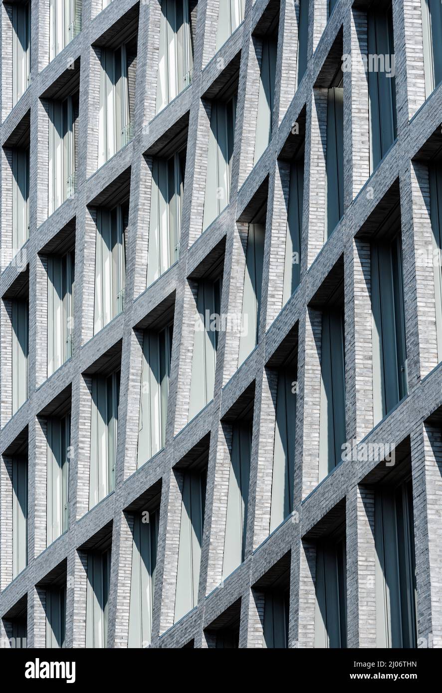 Close-up on the facade of a building with a lot of windows. Modern ...