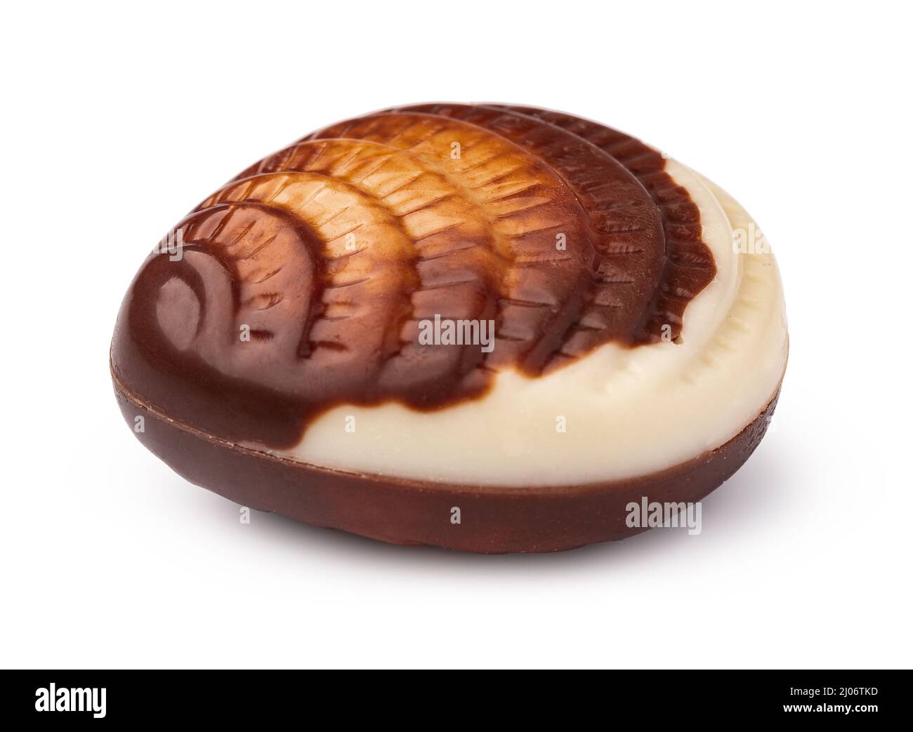 Chocolate sweets shaped as seashells isolated on white background Stock ...