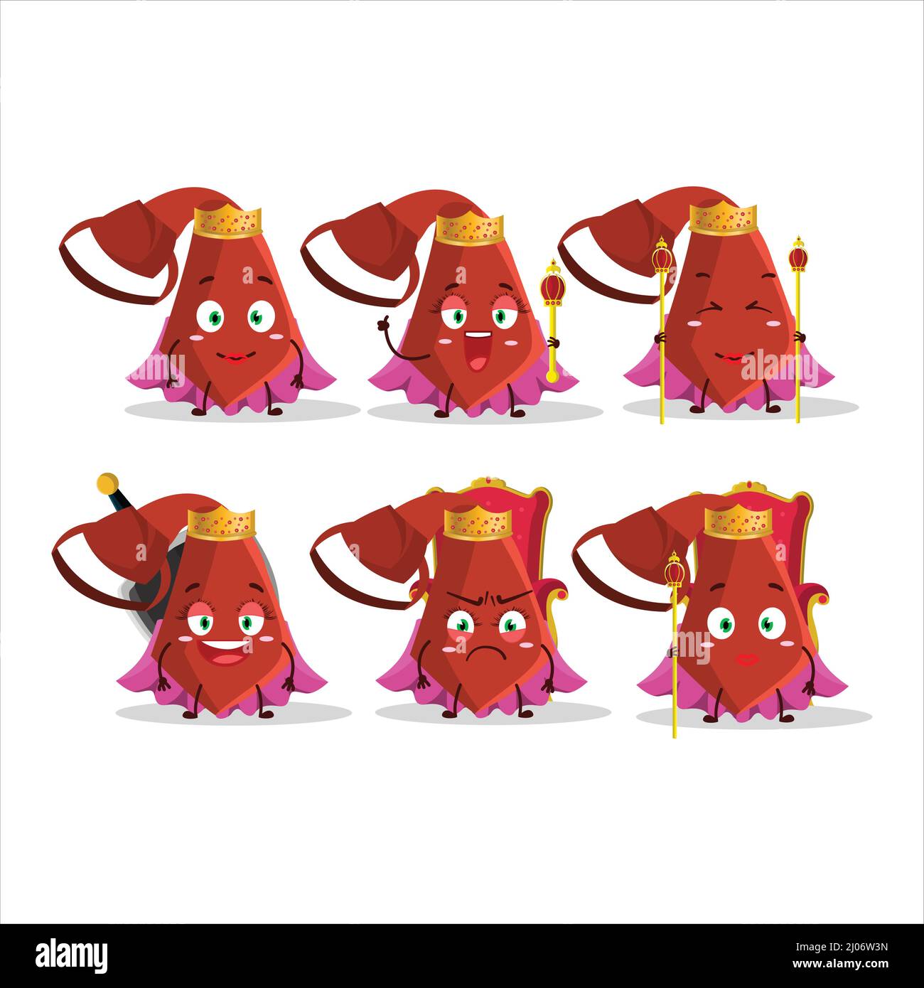 Queen and her magic clothes cartoon of red tie wearing tiara. Vector ...