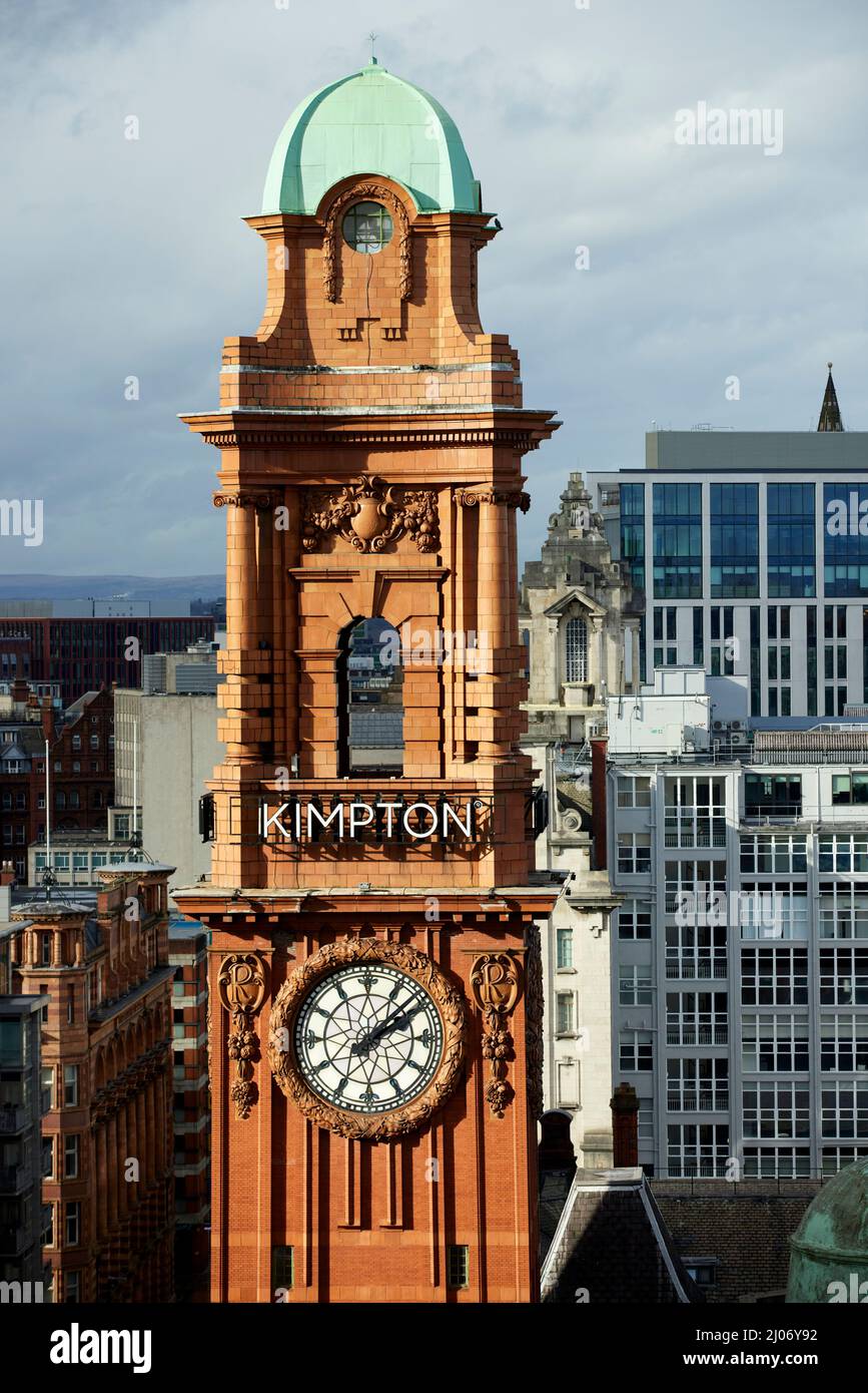 Manchester city centre skyline landmark Kimpton Hotel clock tower ...
