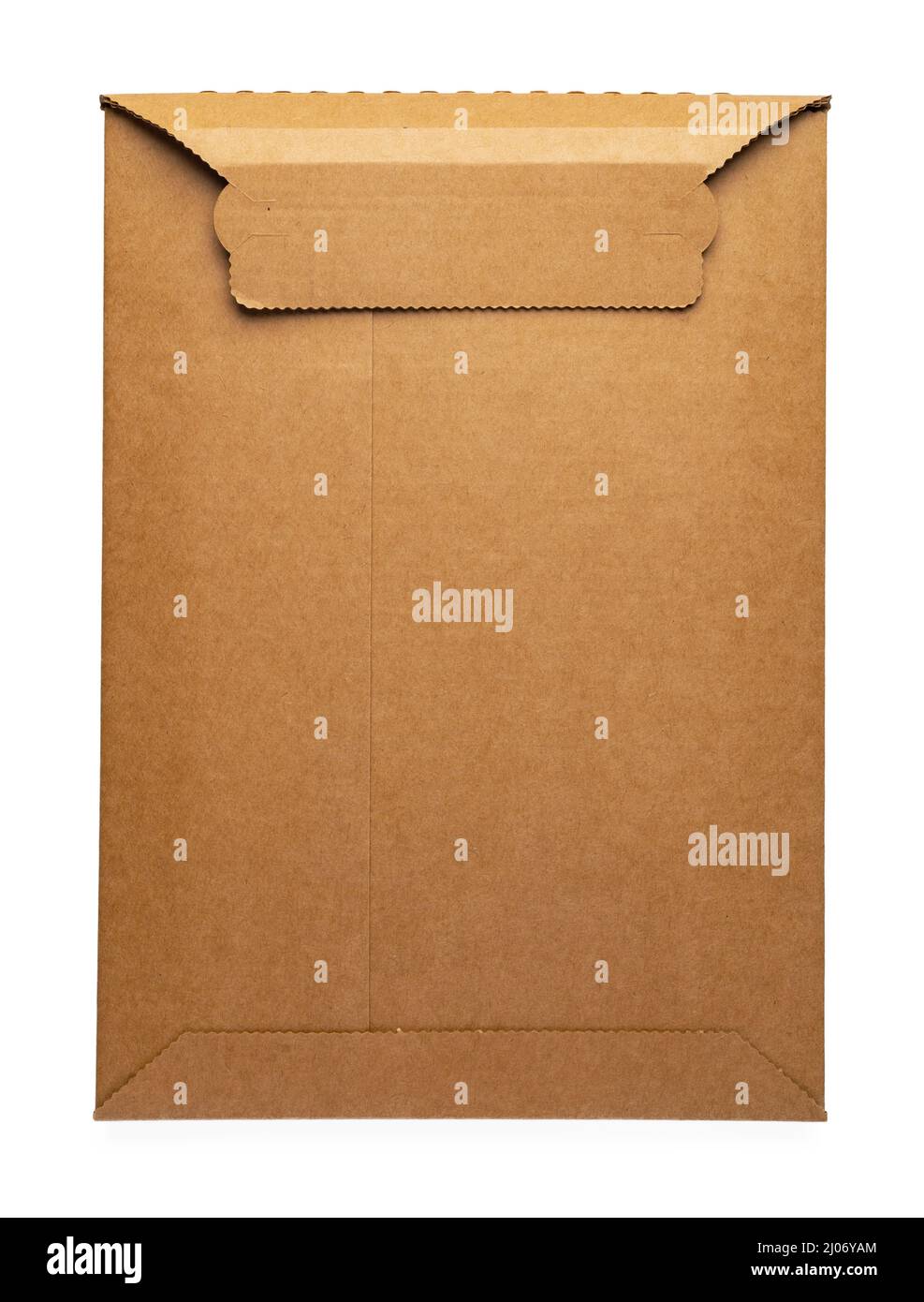 Brown envelope front and back isolated on white background. Letter top ...