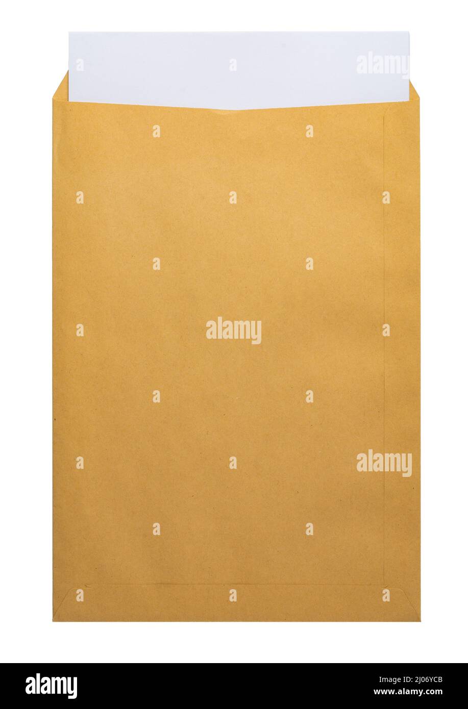 Brown envelope front and back isolated on white background. Letter top ...