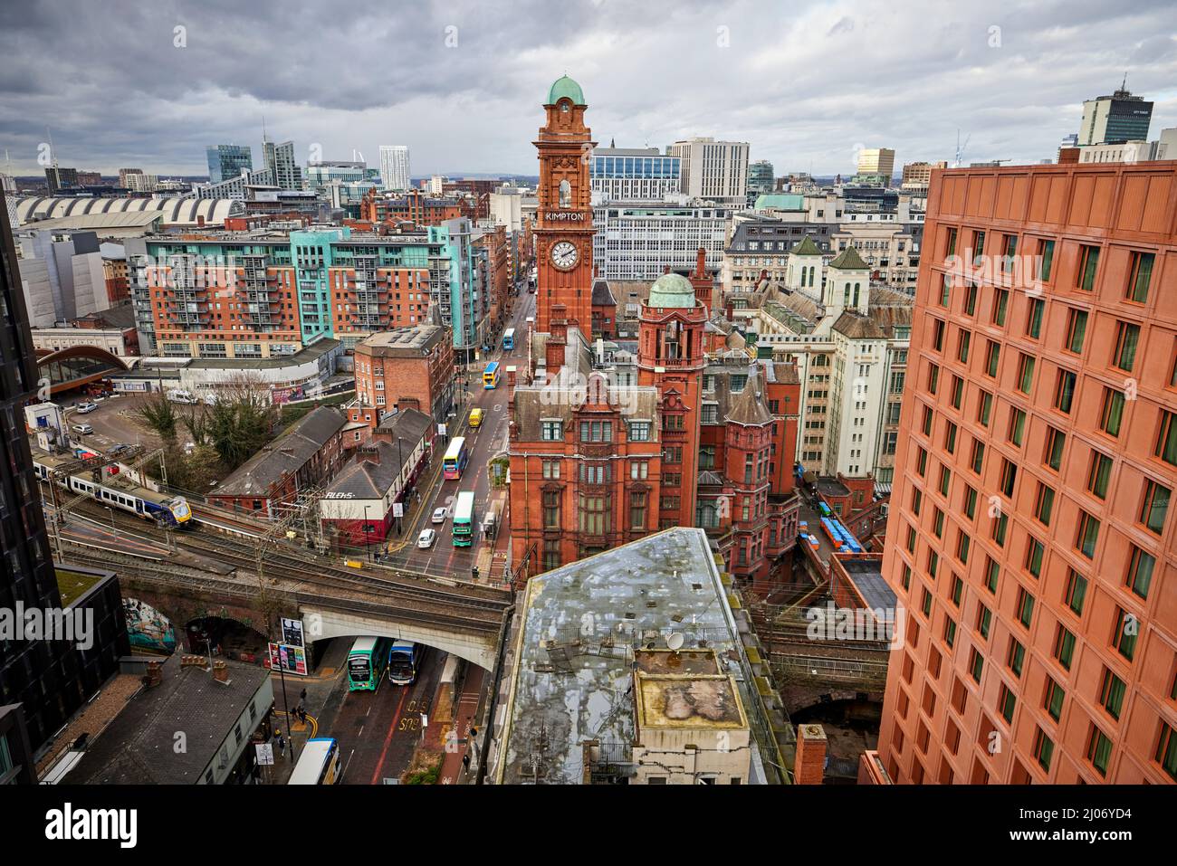 Manchester city centre skyline landmark Kimpton Hotel clock tower ...