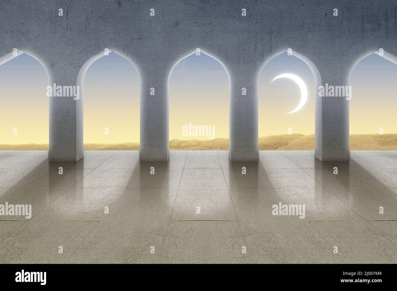 Mosque door with the night scene background Stock Photo - Alamy