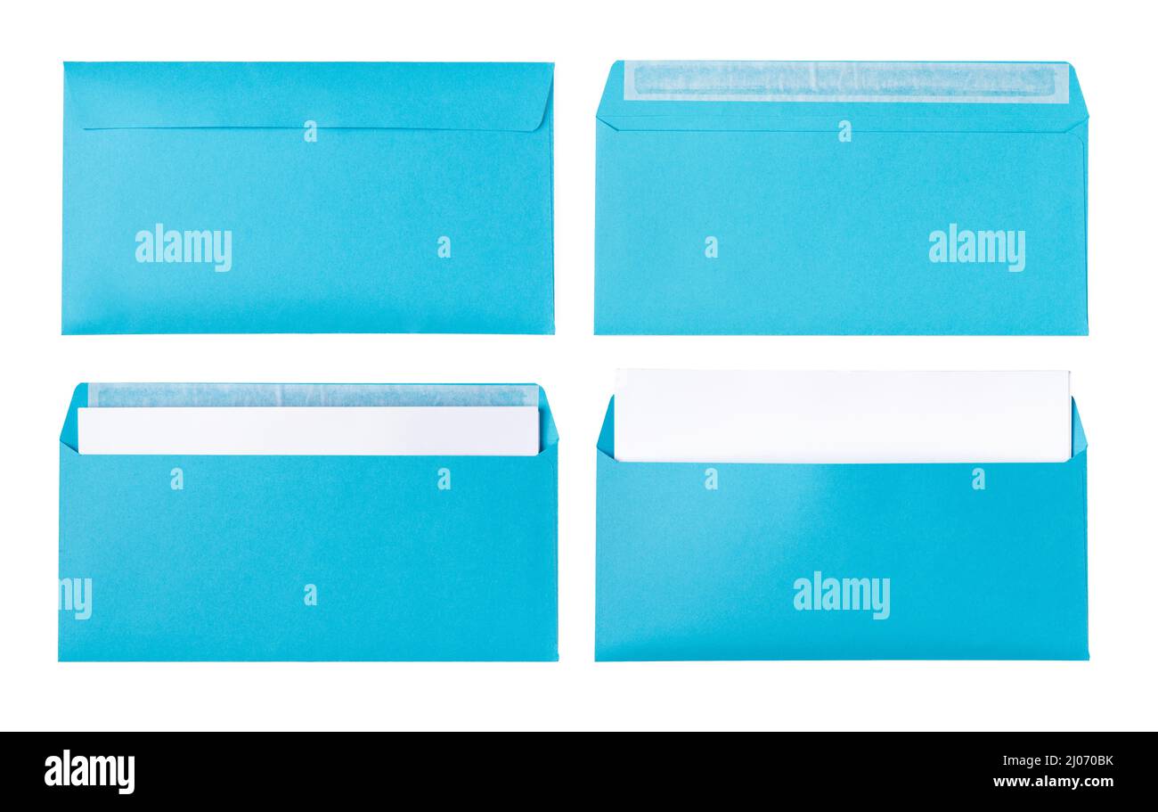 blue envelope isolated on white background Stock Photo - Alamy