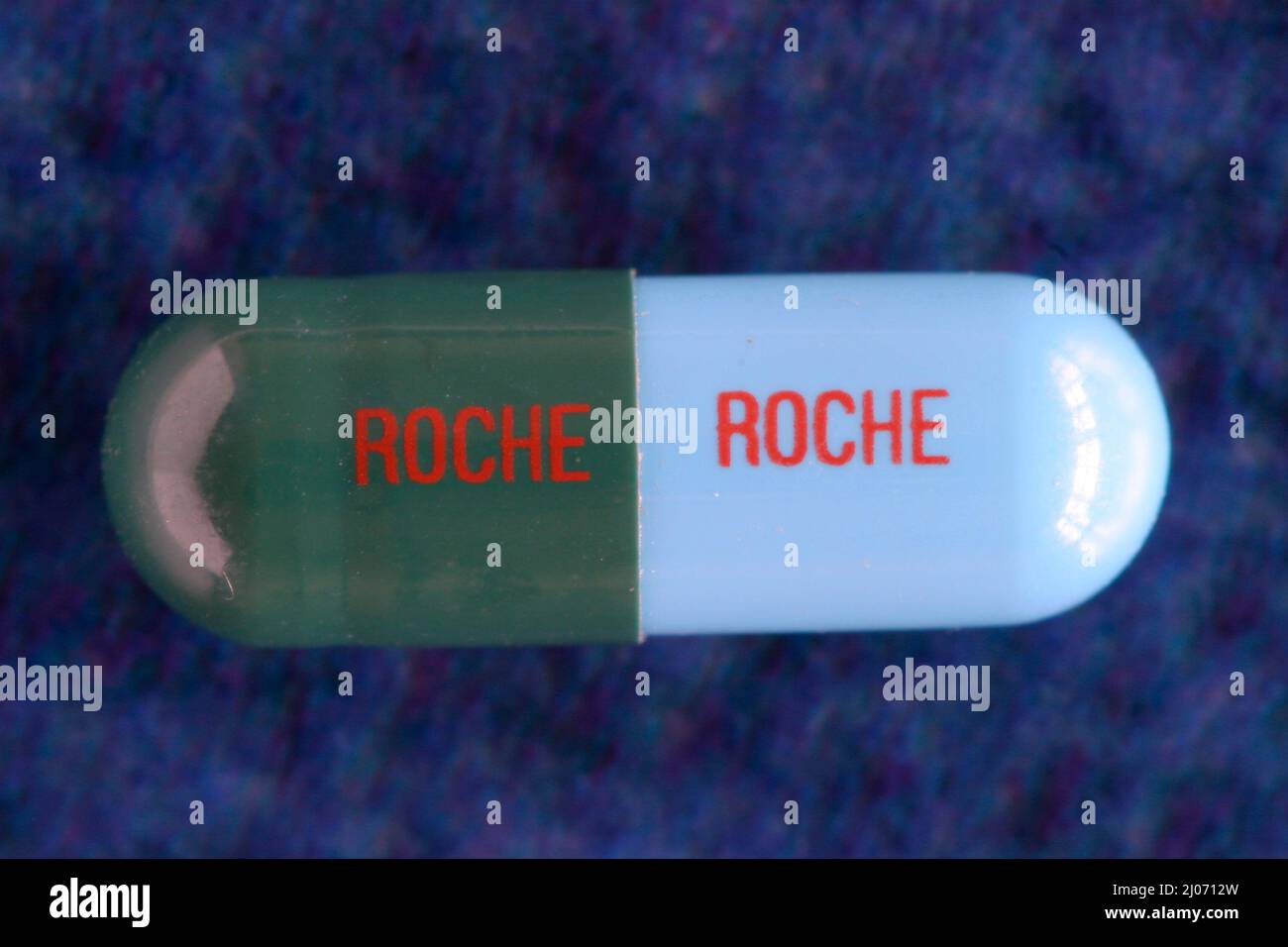 roche green/blue capsule Stock Photo - Alamy