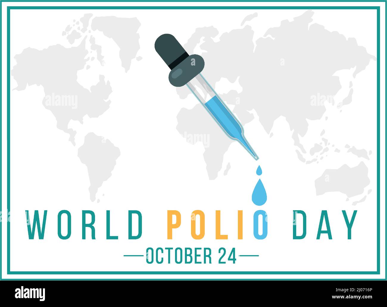 World Polio Day typography design with polio vaccine dropping ...