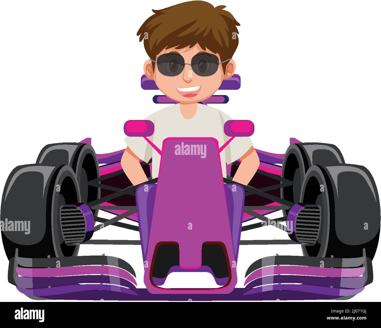 A man driving formula one racing car illustration Stock Vector Image ...