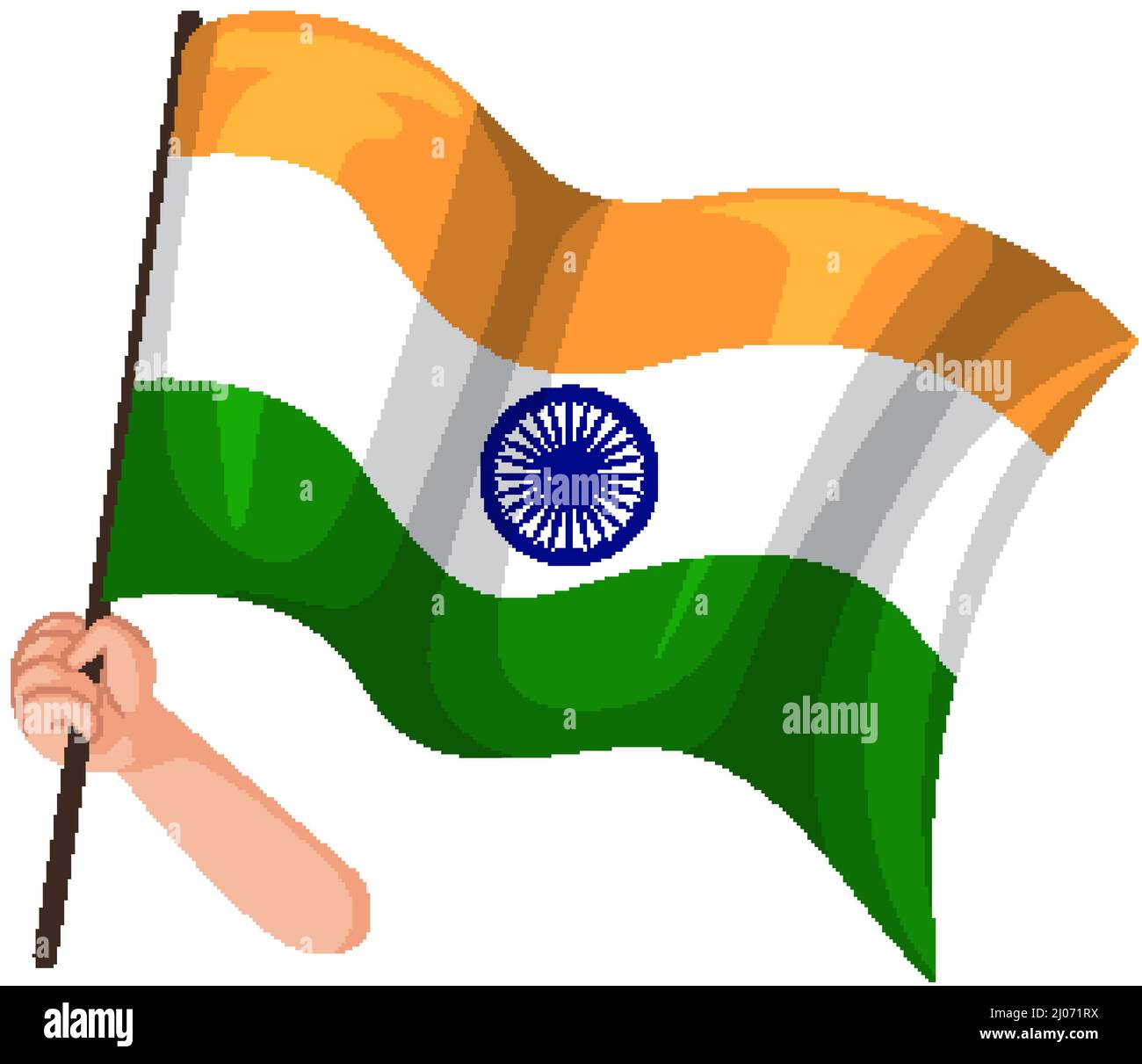 India flag on stick hi-res stock photography and images - Alamy